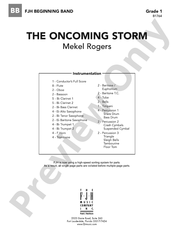 The Oncoming Storm: Score: Concert Band Score: Mekel Rogers - Digital ...