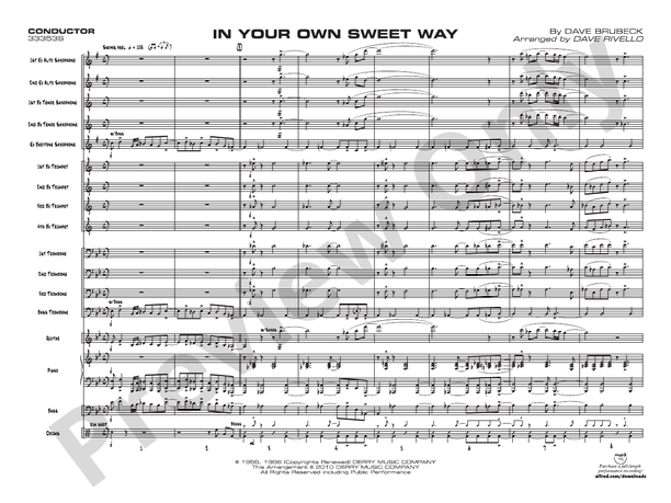 In Your Own Sweet Way: Score: Jazz Ensemble Score - Digital Sheet Music ...