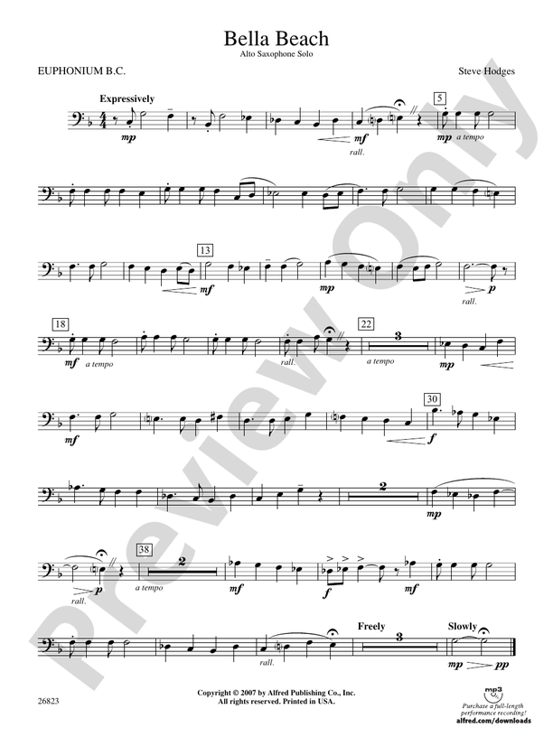 Bella Beach: Baritone B.C.: Baritone B.C. Part - Digital Sheet Music ...