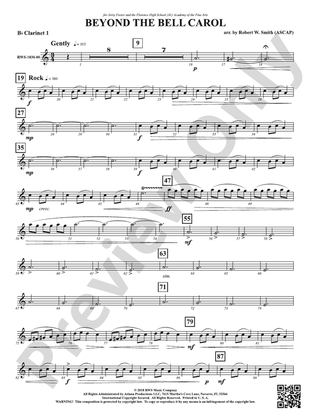 Beyond the Bell Carol: 1st B-flat Clarinet: 1st B-flat Clarinet Part - Digital Sheet Music Download