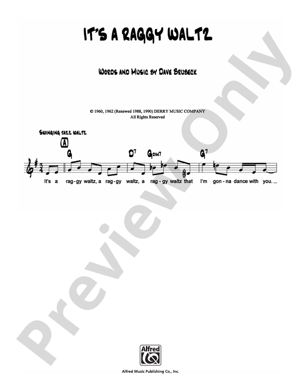 It's a Raggy Waltz: Lead Sheet: Dave Brubeck - Digital Sheet Music Download
