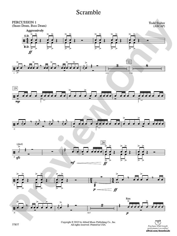Scramble: 1st Percussion: 1st Percussion Part - Digital Sheet Music ...