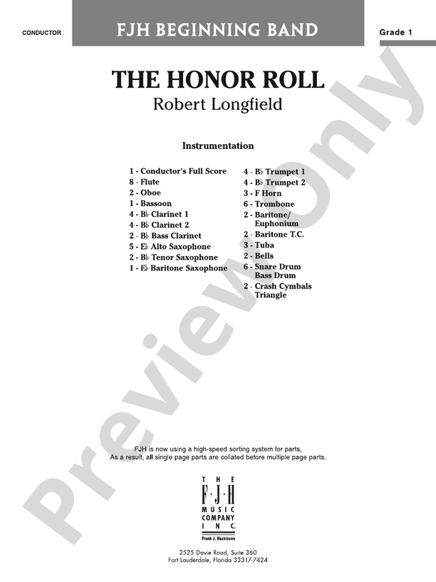 The Honor Roll: Score: Concert Band Score: Robert Longfield - Digital ...