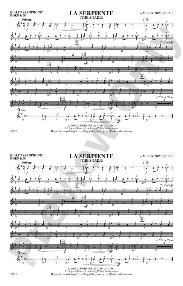 La Serpiente (The Snake): E-flat Alto Saxophone: E-flat Alto Saxophone ...