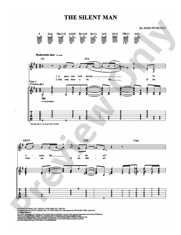 The Silent Man: Guitar TAB: Dream Theater - Digital Sheet Music Download