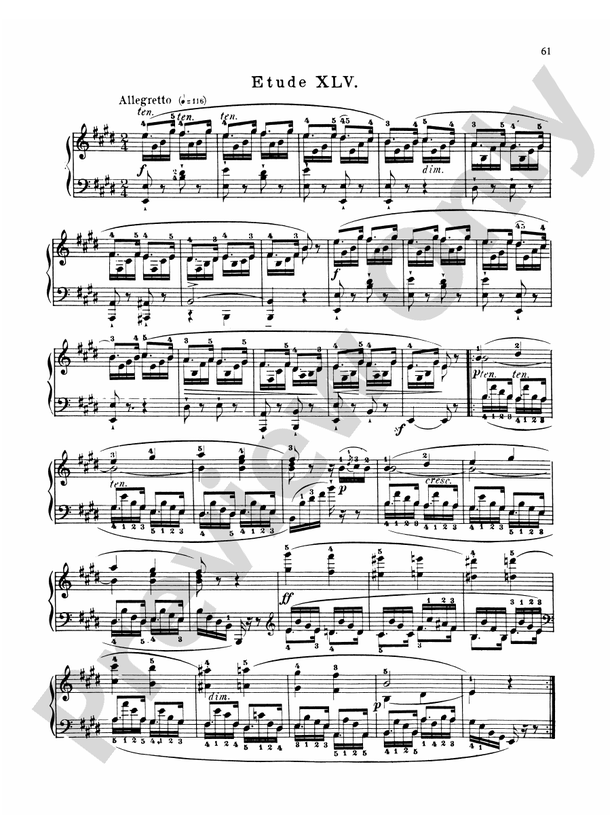 Bertini: Forty-eight Studies, Op. 29 & 32: No. 45 Part - Digital Sheet ...