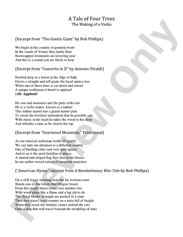A Tale of Four Trees: Narrator: Narrator Part - Digital Sheet Music ...