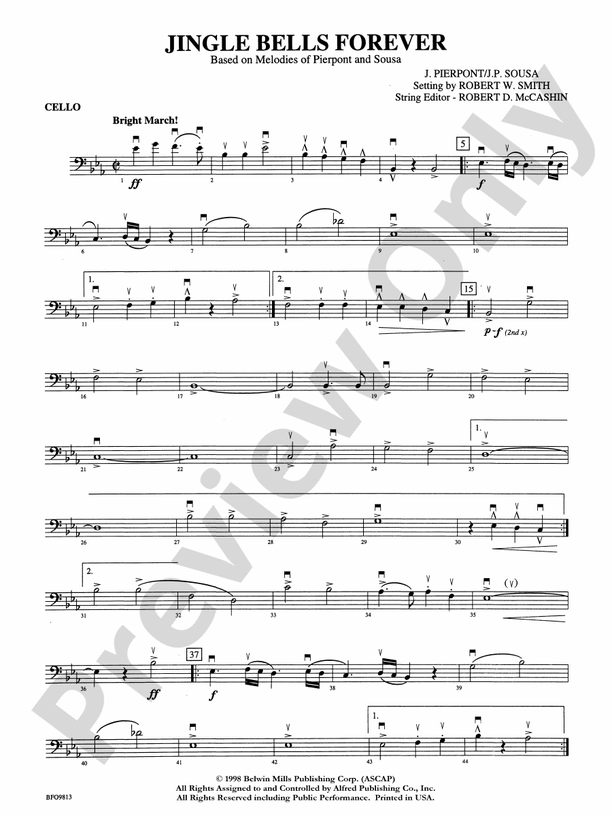 Jingle Bells Forever: Cello: Cello Part - Digital Sheet Music Download