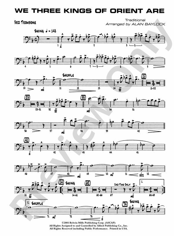 We Three Kings of Orient Are: 3rd Trombone: 3rd Trombone Part - Digital ...