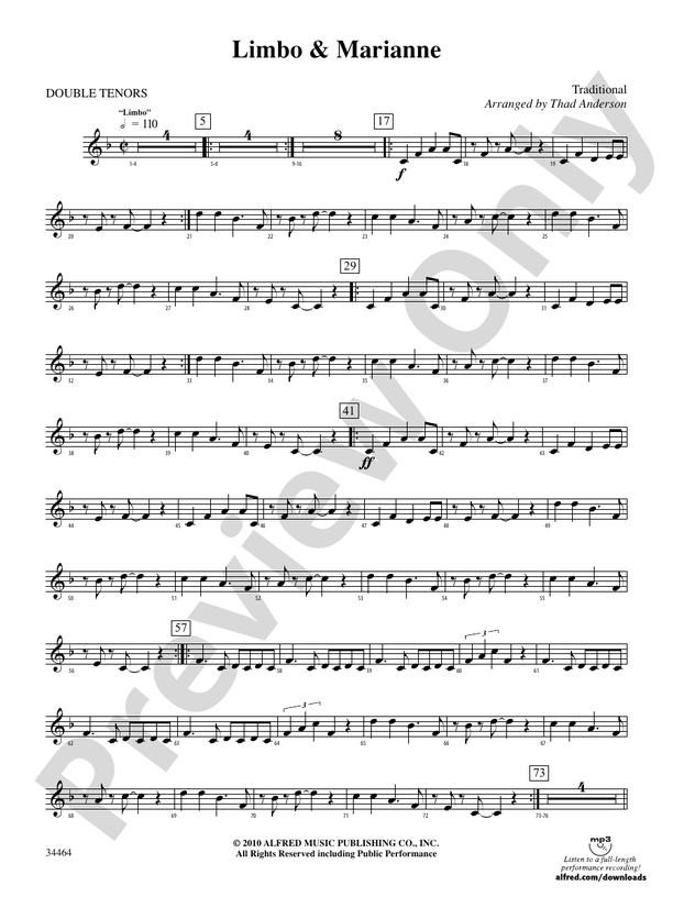 Limbo & Marianne: 2nd Percussion: 2nd Percussion Part - Digital Sheet ...