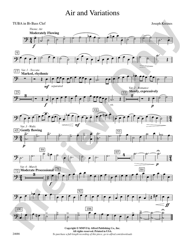 Air and Variations: (wp) B-flat Tuba B.C.: (wp) B-flat Tuba B.C. World ...