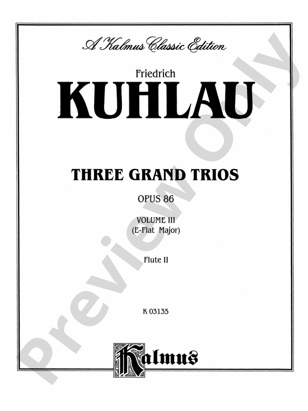 Three Grand Trios, Op. 86: 2nd Flute: 2nd Flute Part - Digital Sheet ...