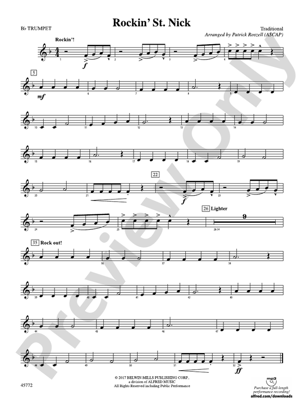 Rockin' St. Nick: 1st B-flat Trumpet: 1st B-flat Trumpet Part - Digital ...