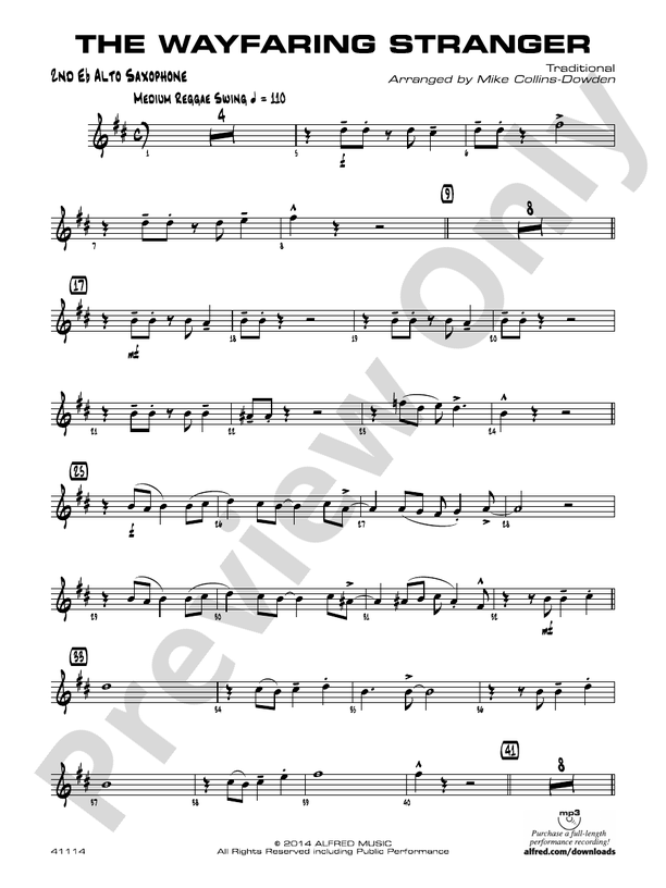 The Wayfaring Stranger: 2nd E-flat Alto Saxophone: 2nd E-flat Alto ...