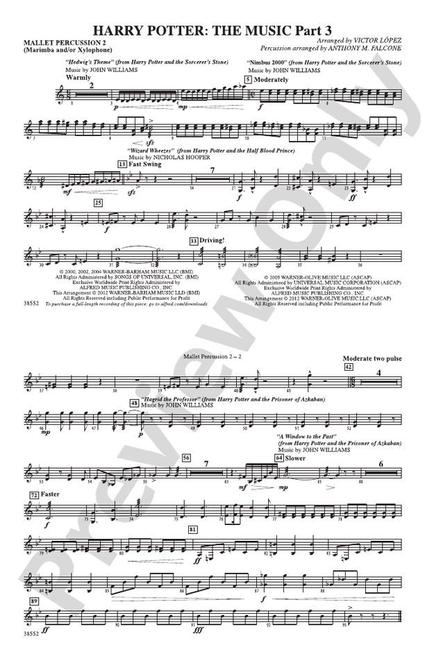 Harry Potter: The Music, Part 3: 2nd Mallet Percussion: 2nd Mallet ...