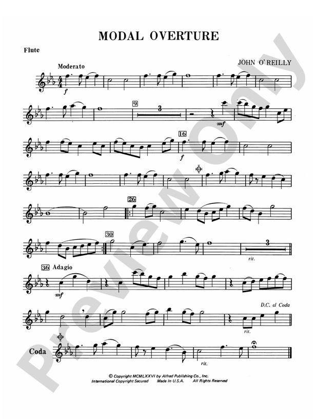 Modal Overture: Flute: Flute Part - Digital Sheet Music Download