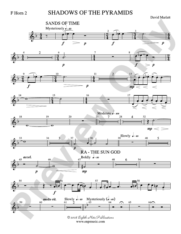 Shadows of the Pyramids: 2nd F Horn: 2nd F Horn Part - Digital Sheet ...