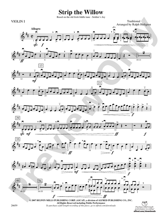 Strip the Willow: 1st Violin: 1st Violin Part - Digital Sheet Music ...