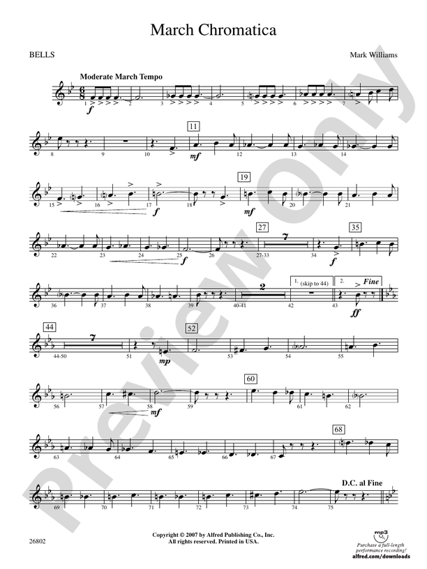March Chromatica: Bells: Bells Part - Digital Sheet Music Download