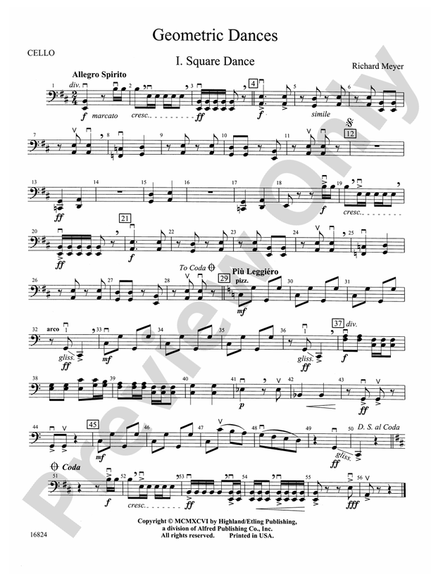 Geometric Dances: Cello: Cello Part - Digital Sheet Music Download
