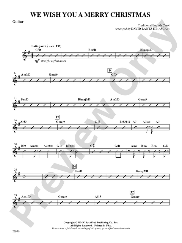 We Wish You A Merry Christmas: Guitar: Guitar Part - Digital Sheet ...