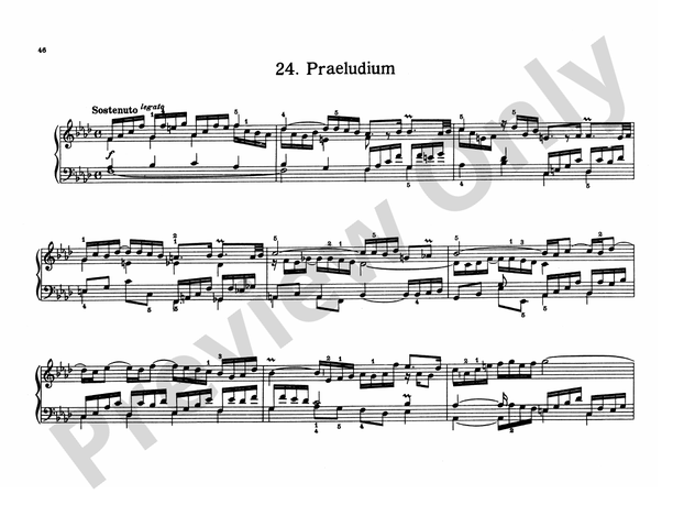 Bach: Notebook for Wilhelm Friedemann Bach: 24. Praeludium Part ...