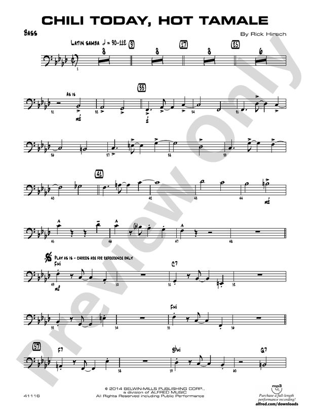 Chili Today, Hot Tamale: String Bass: String Bass Part - Digital Sheet ...