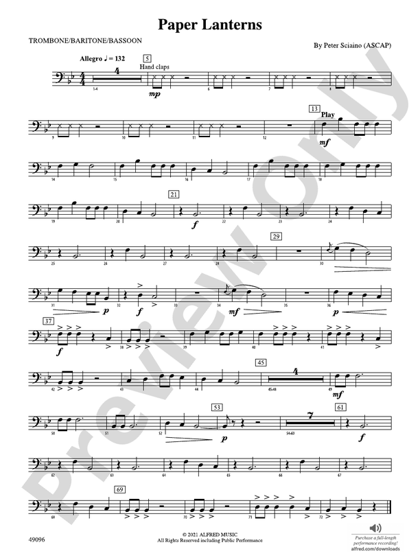 Paper Lanterns: 1st Trombone: 1st Trombone Part - Digital Sheet Music ...