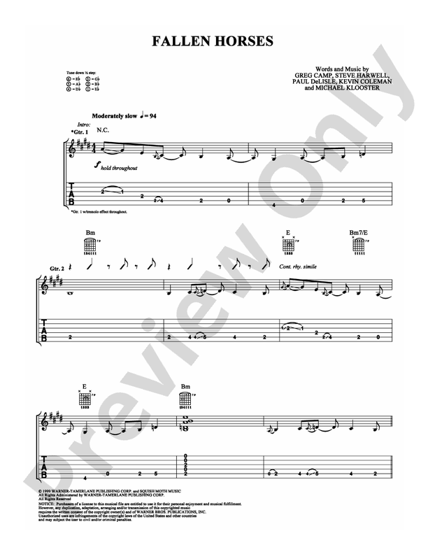 Fallen Horses: Guitar TAB: Smash Mouth - Digital Sheet Music Download