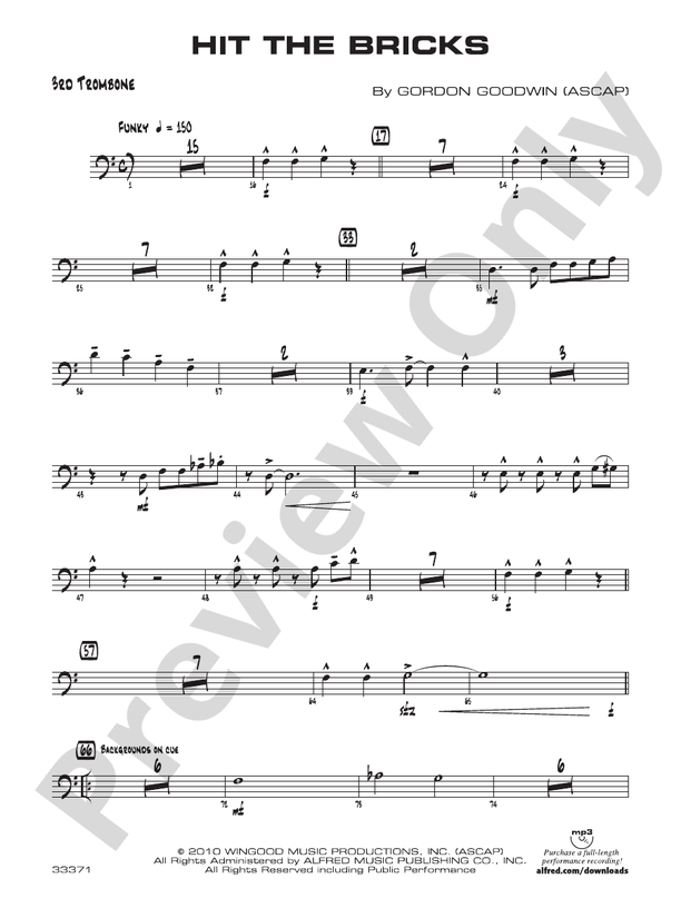 Hit the Bricks: 3rd Trombone: 3rd Trombone Part - Digital Sheet Music ...