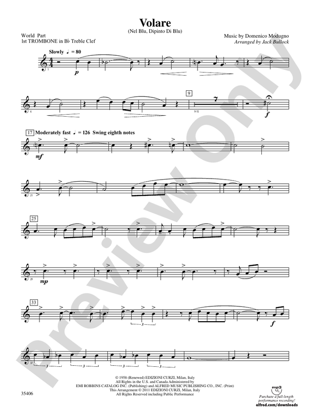 Volare: (wp) 1st B-flat Trombone T.C.: (wp) 1st B-flat Trombone T.C ...