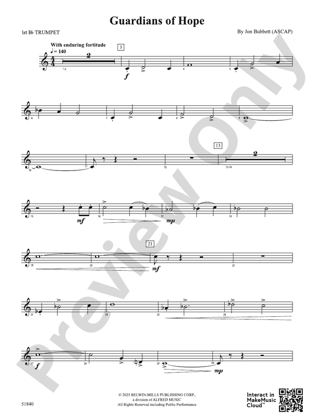 Guardians of Hope: 1st B-flat Trumpet: 1st B-flat Trumpet Part ...