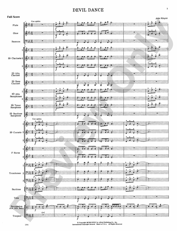 Devil Dance: Score: Concert Band Score - Digital Sheet Music Download