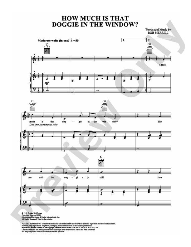 How Much Is That Doggie in the Window?: Piano/Vocal/Chords: Bob Merrill ...