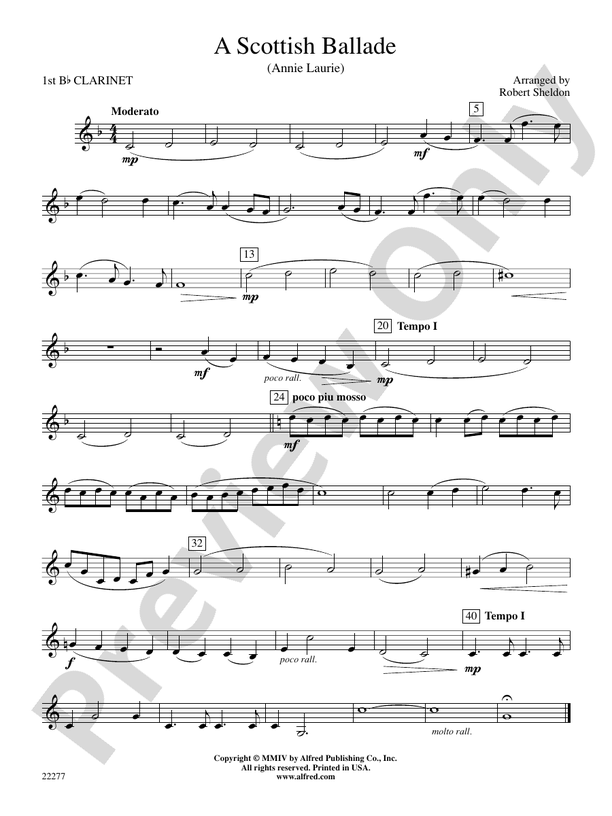 A Scottish Ballade: 1st B-flat Clarinet: 1st B-flat Clarinet Part - Digital Sheet Music Download