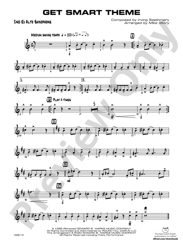 Get Smart Theme: 2nd E-flat Alto Saxophone: 2nd E-flat Alto Saxophone ...