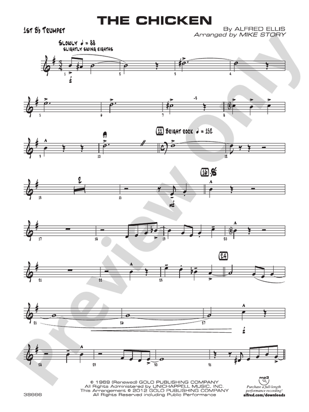 The Chicken: 1st B-flat Trumpet: 1st B-flat Trumpet Part - Digital ...