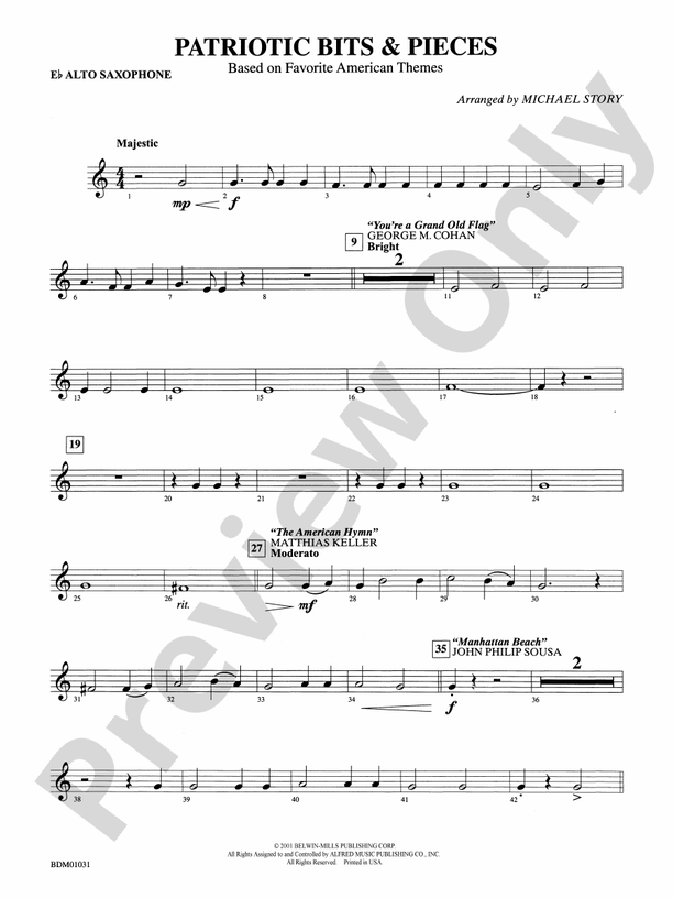 Patriotic Bits & Pieces (based on Favorite American Themes): E-flat ...