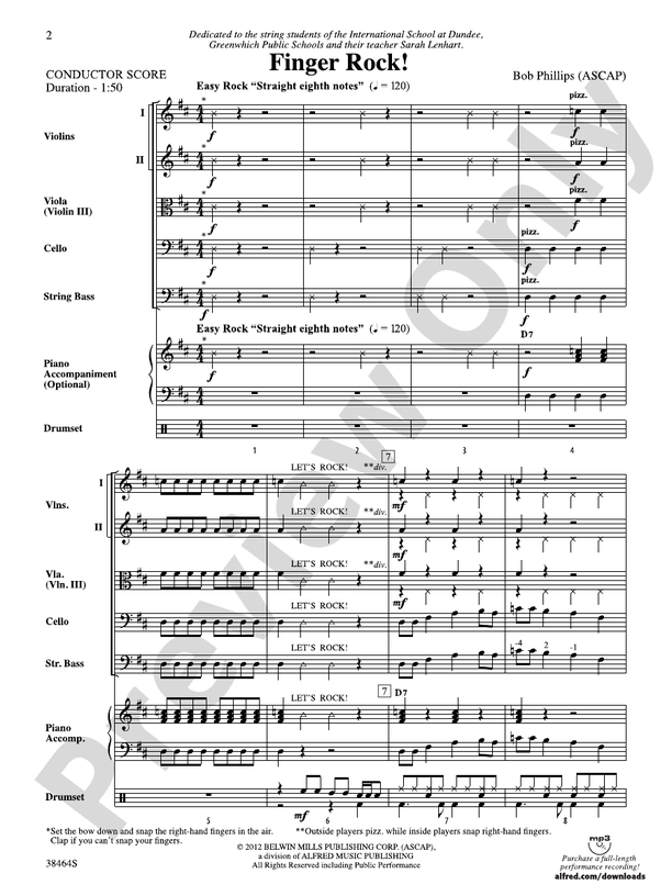 Finger Rock!: Score: String Orchestra Score - Digital Sheet Music Download
