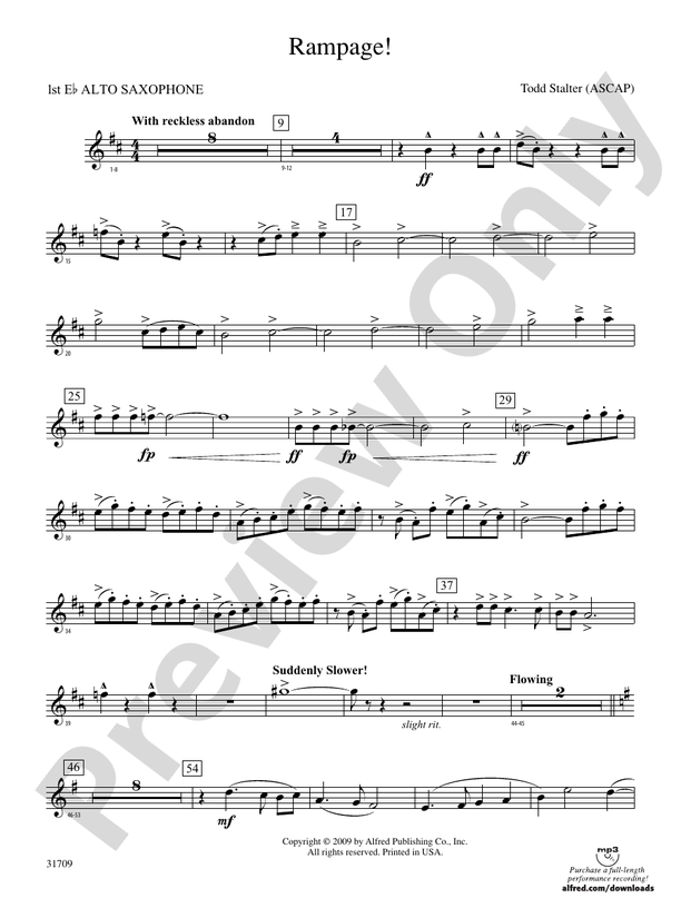 Rampage!: E-flat Alto Saxophone: E-flat Alto Saxophone Part - Digital ...