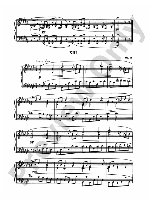 Scriabin: Preludes: Op. 11, No. 13 Part - Digital Sheet Music Download