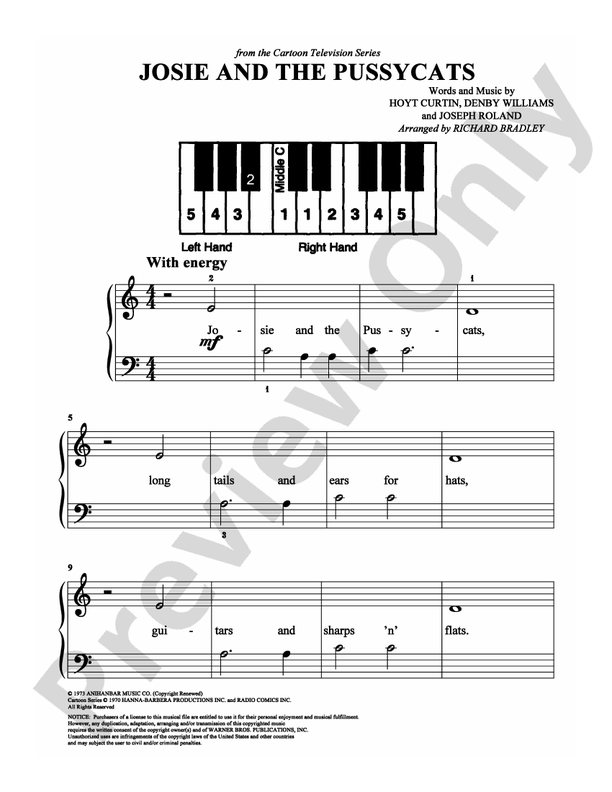 Josie and the Pussycats: Easy Piano: Hoyt Curtin - Digital Sheet Music ...