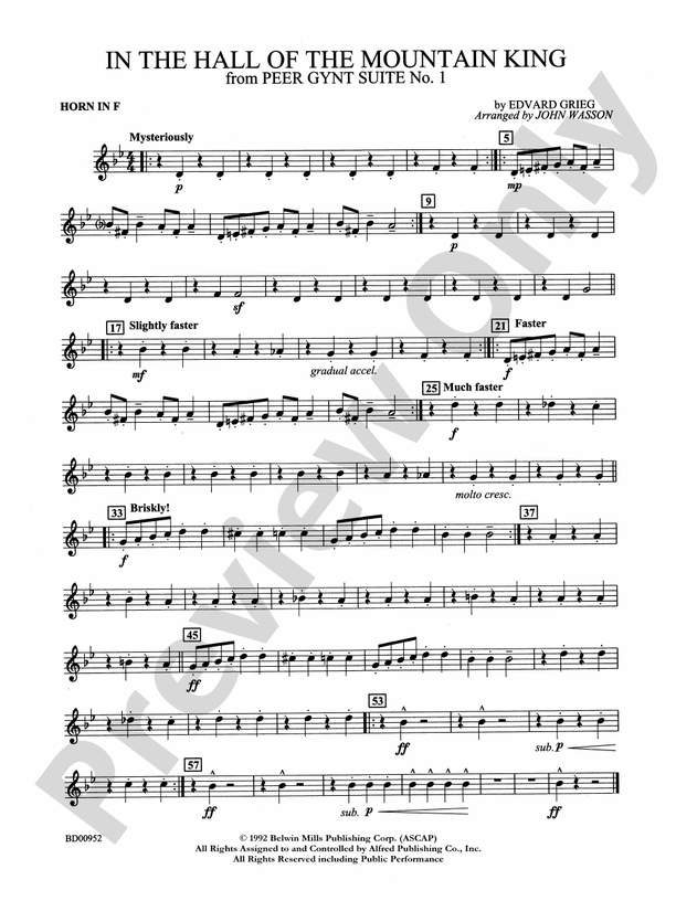 In the Hall of the Mountain King (from Peer Gynt Suite No. 1): 1st F ...