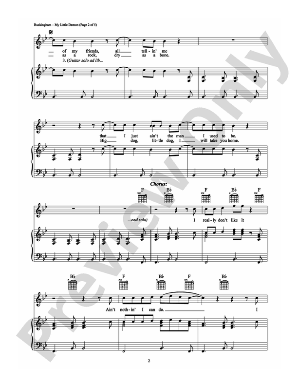 My Little Demon: Piano/Vocal/Chords: Fleetwood Mac - Digital Sheet ...