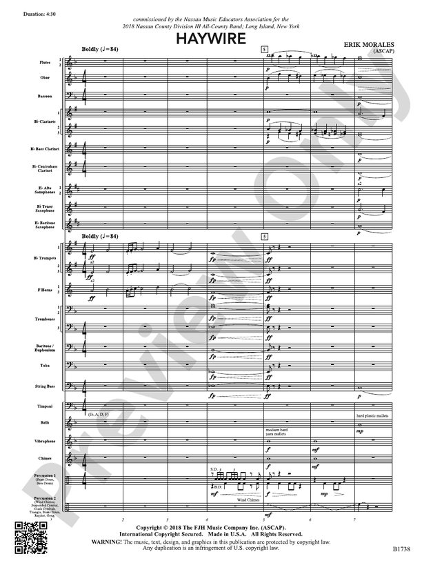 Haywire: Score: Concert Band Score: Erik Morales - Digital Sheet Music ...