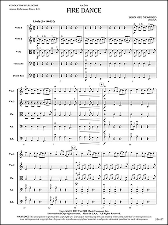 Fire Dance: String Orchestra Conductor Score & Parts: Soon Hee Newbold ...