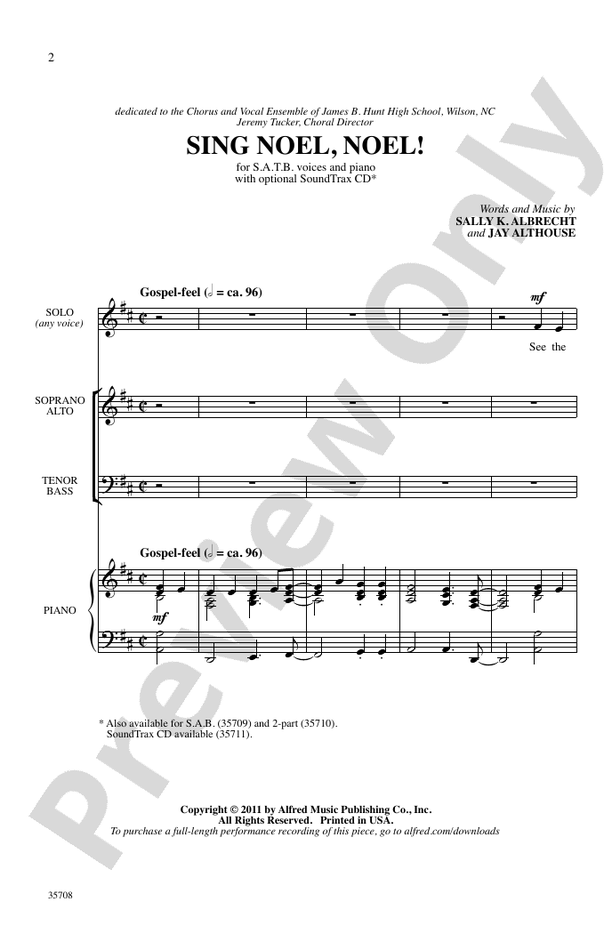 Sing Noel, Noel!: SATB Choral Octavo: Sally K. Albrecht - Digital Sheet ...