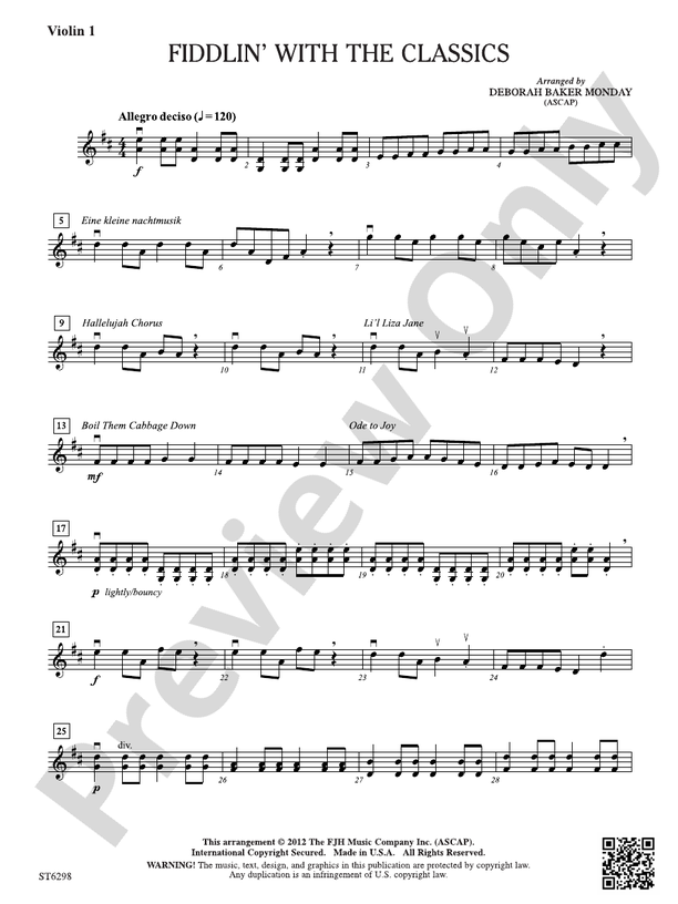 Fiddlin' with the Classics: Violin 1: Violin 1 Part - Digital Sheet ...