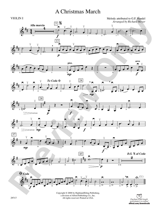 A Christmas March: 1st Violin: 1st Violin Part - Digital Sheet Music ...
