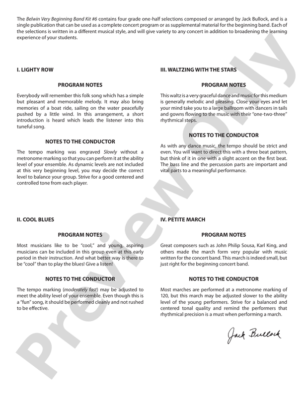 Belwin Very Beginning Band Kit #6: Score: Concert Band Score - Digital ...